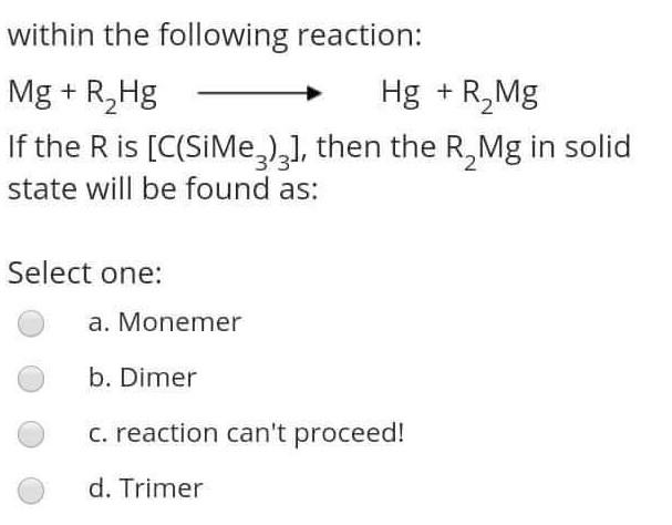 Solved The reaction of RMgX with the Formaldehyde give | Chegg.com
