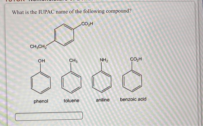 Solved What is the IUPAC name of the following compound? COH | Chegg.com