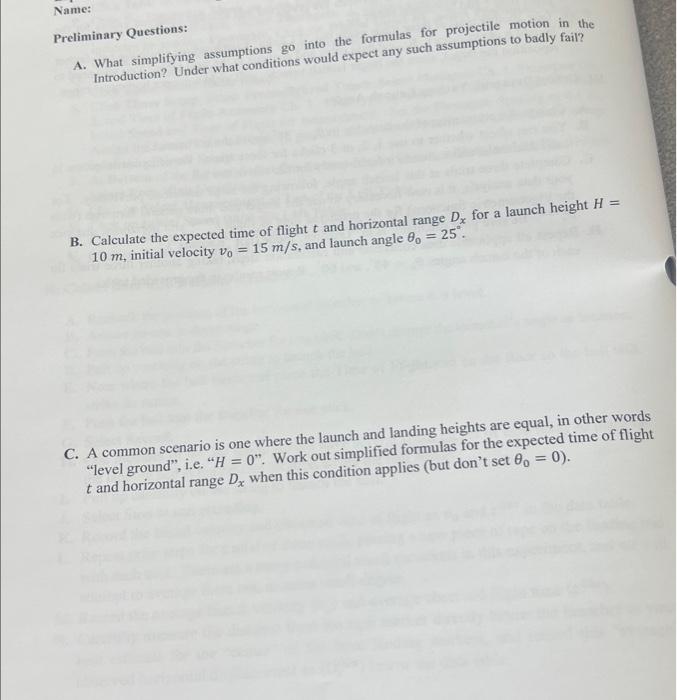 Solved Preliminary Questions: A. What simplifying | Chegg.com