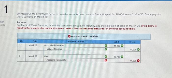 Solved On March 12, Medical Waste Services provides services | Chegg.com