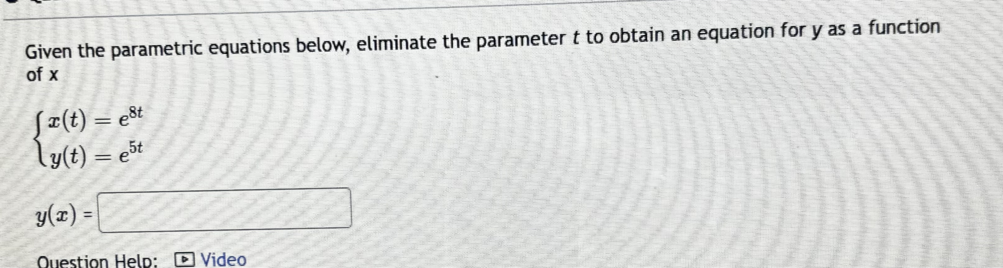 Solved Given the parametric equations below, eliminate the | Chegg.com