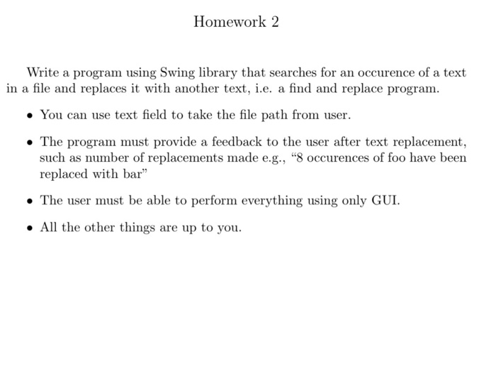 Solved Homework 2 Write A Program Using Swing Library That 5349