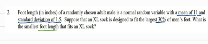 Solved 2. Foot length (in inches) of a randomly chosen adult | Chegg.com