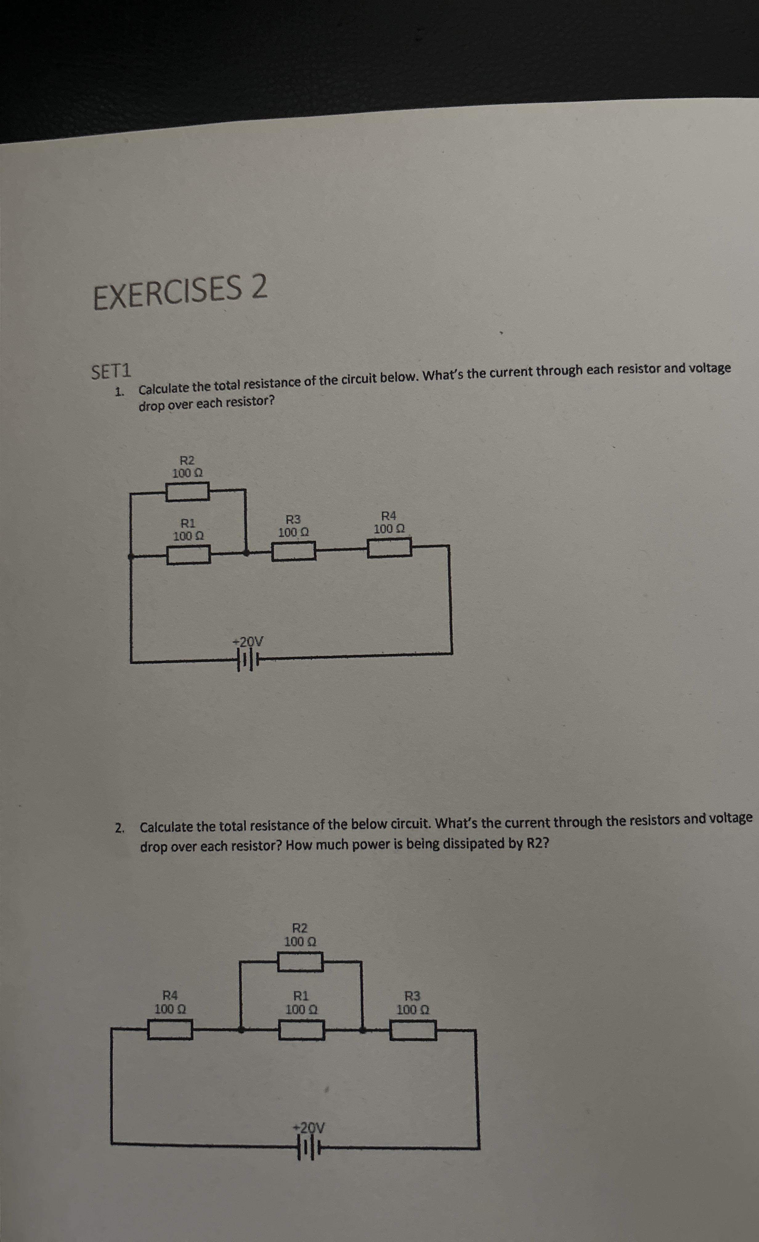 Solved How to solve EXERCISES 2SET1Calculate the total | Chegg.com