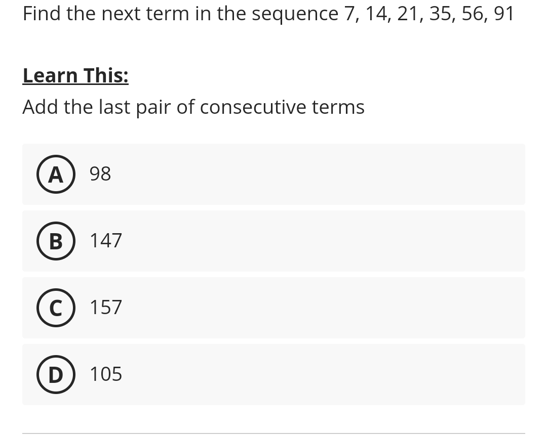 Solved Find the next term in the sequence | Chegg.com