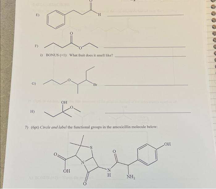 Solved 6) (16 pts) On the line provided, write an IUPAC name | Chegg.com
