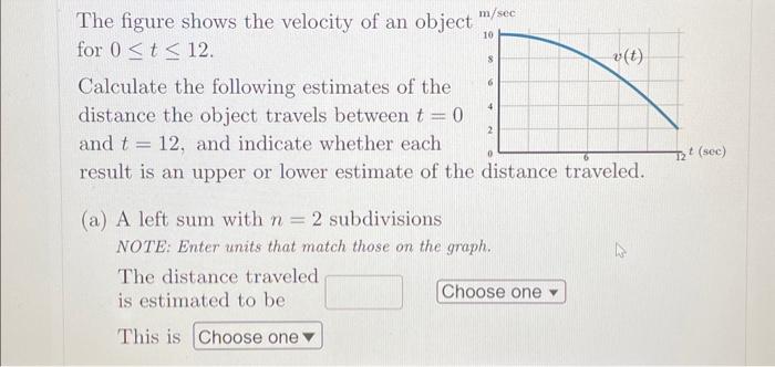 Solved The figure shows the velocity of an object for | Chegg.com