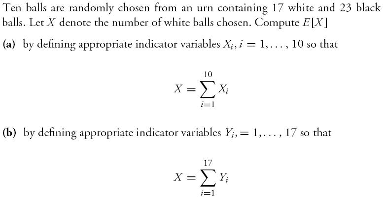Solved Ten balls are randomly chosen from an urn containing | Chegg.com