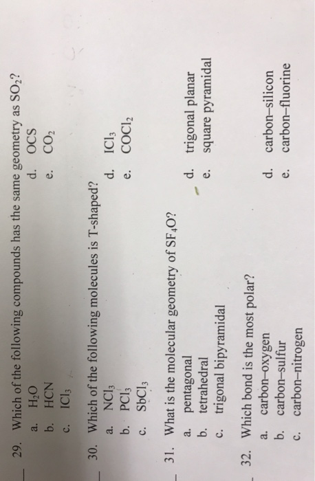 Solved 29. Which of the following compounds has the same | Chegg.com