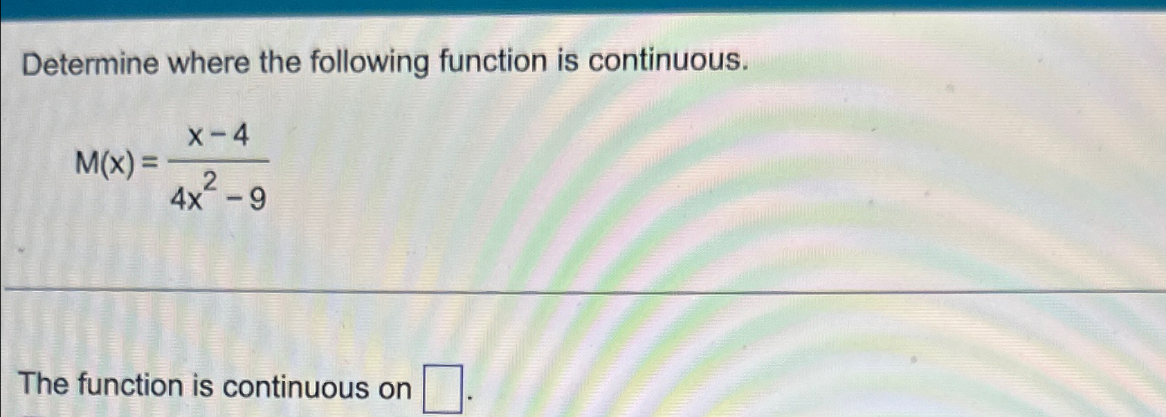 Solved Determine where the following function is | Chegg.com