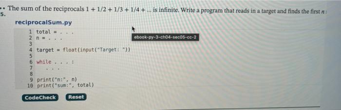 Solved - The sum of the reciprocals 1+1/2+1/3+1/4+… is | Chegg.com