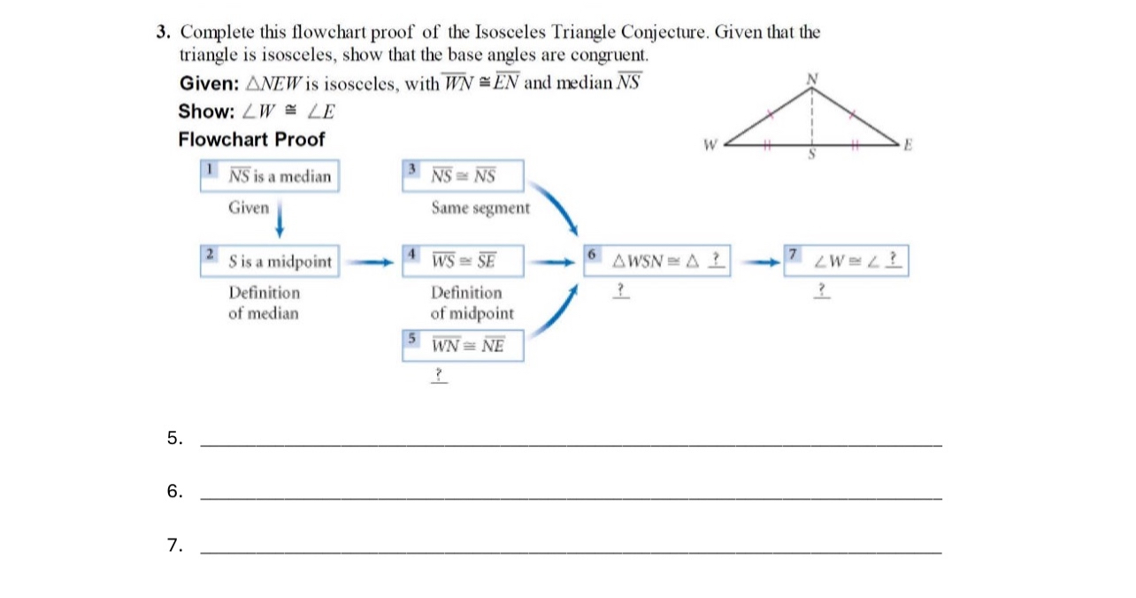 Solved Complete This Flowchart Proof Of The Isosceles