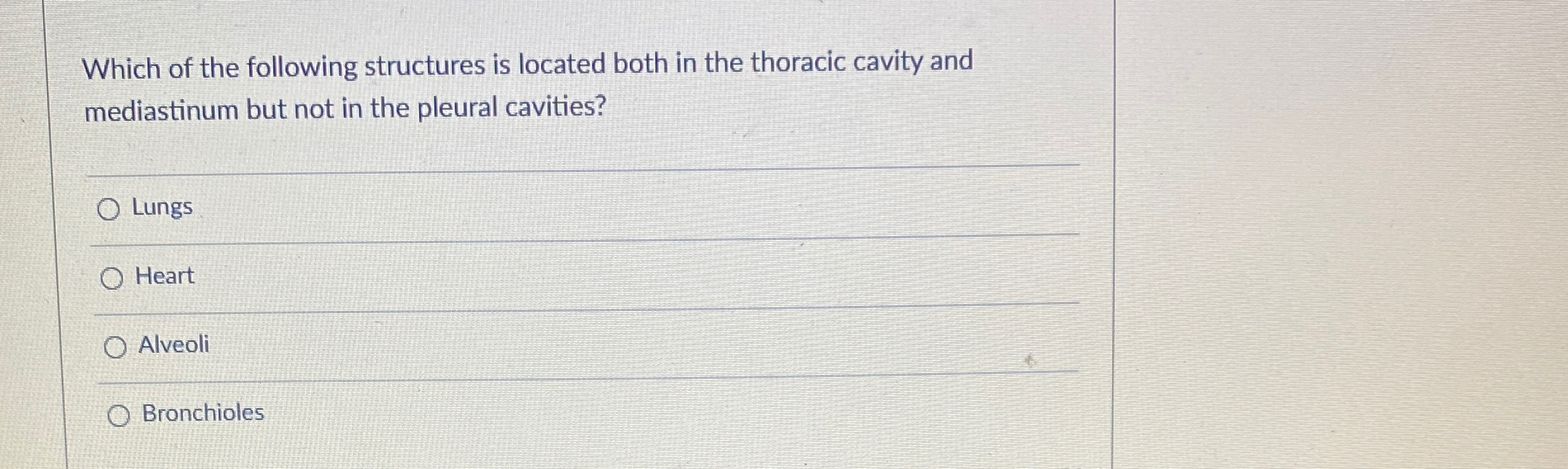 Solved Which of the following structures is located both in | Chegg.com