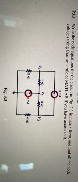 Solved P3.3 Write the node equations for the circuit in Fig. | Chegg.com