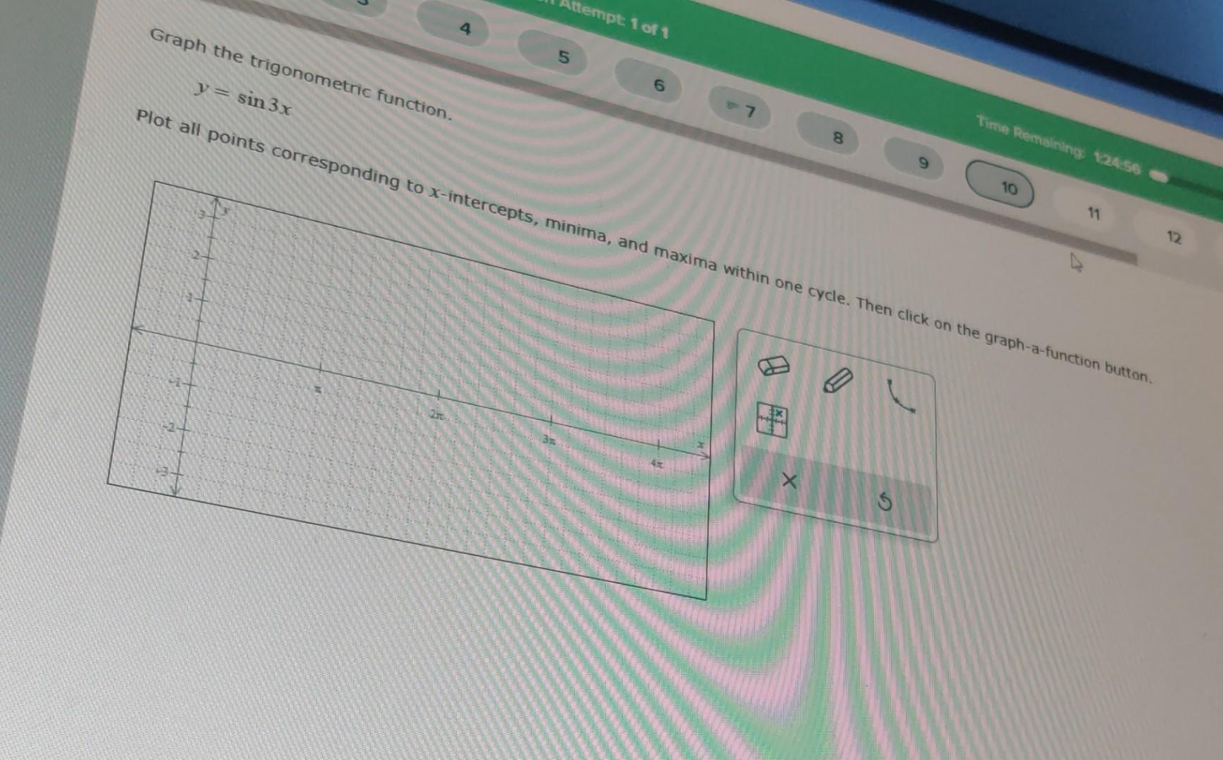 Solved 4 Graph the trigonometric function. 4 (mpt 1 of 1 5 6 | Chegg.com