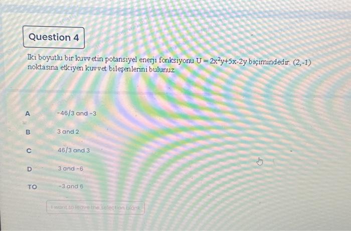 Solved The potential energy function of a two-dimensional | Chegg.com