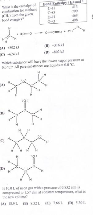 Solved What is the enthalpy of combustion for methane (CH4) | Chegg.com
