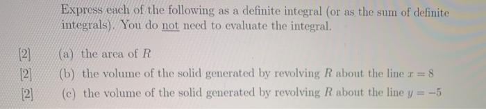Solved Express each of the following as a definite integral | Chegg.com