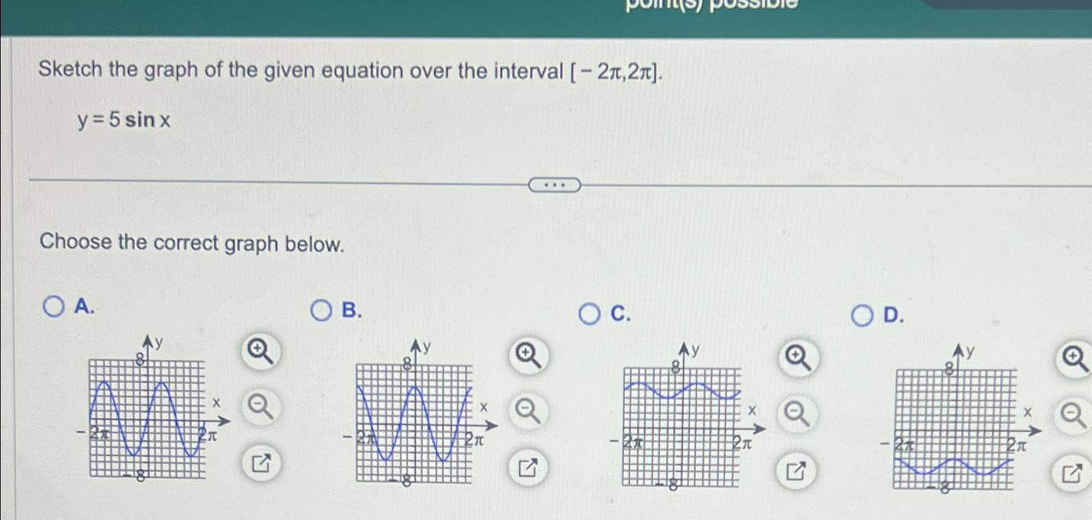 Solved Sketch the graph of the given equation over the | Chegg.com