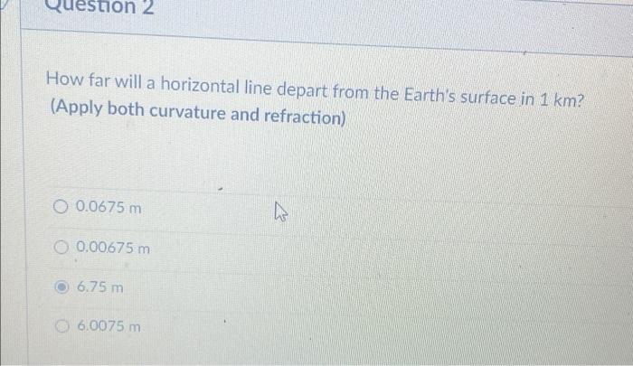 Solved on 2 How far will a horizontal line depart from the | Chegg.com