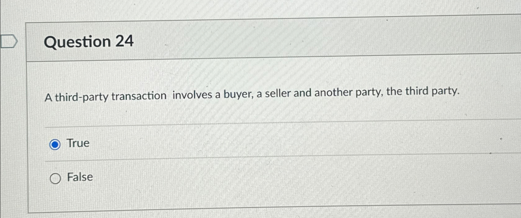 Solved Question 24A third-party transaction involves a | Chegg.com