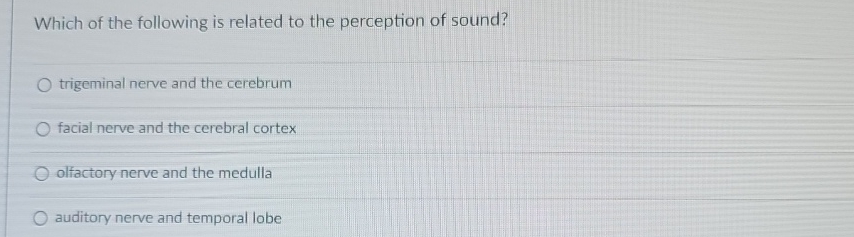 Solved Which of the following is related to the perception | Chegg.com