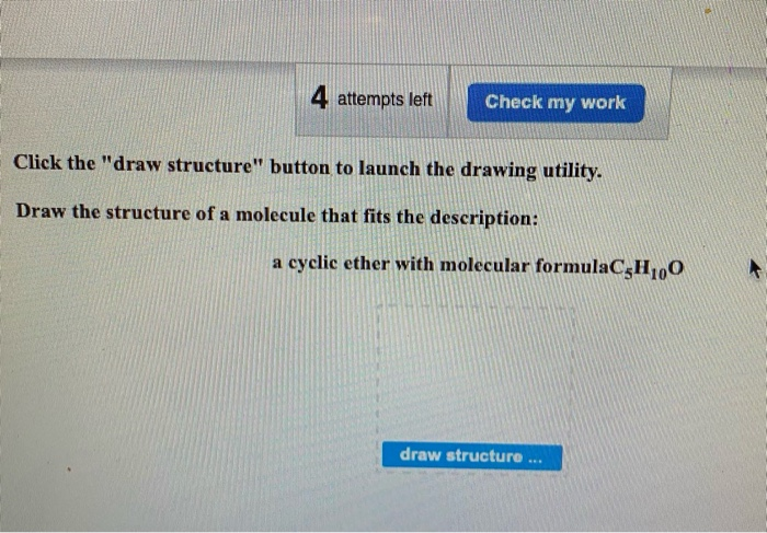 Solved 4 attempts left Check my work Click the "draw | Chegg.com