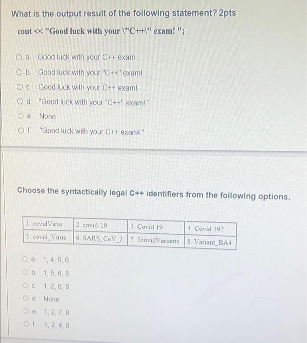 Solved What is the output result of the following statement? | Chegg.com