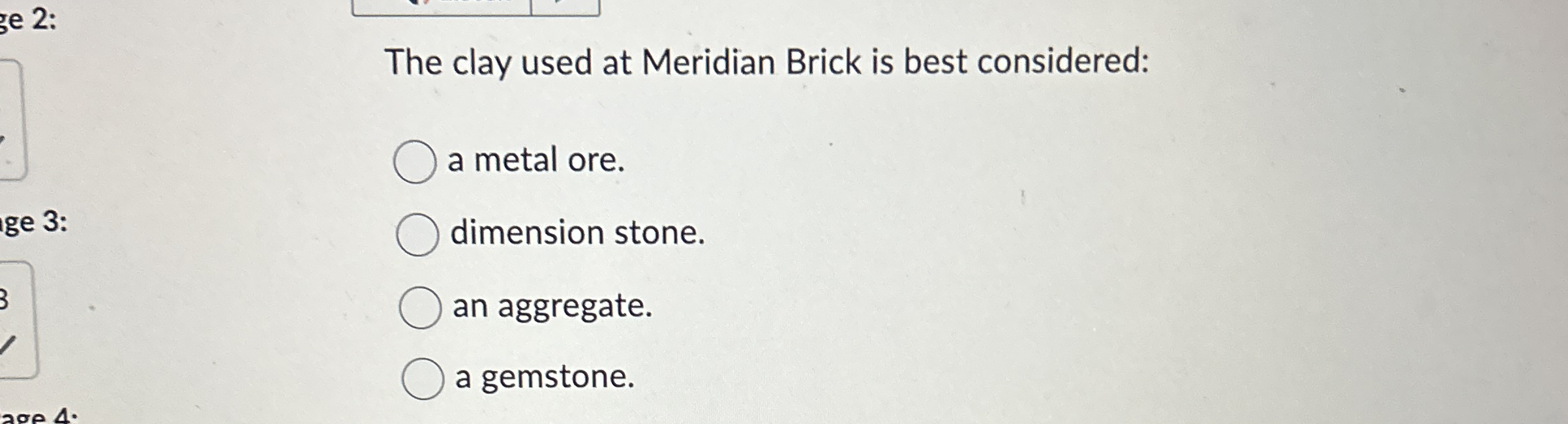 Solved The clay used at Meridian Brick is best considered:a | Chegg.com
