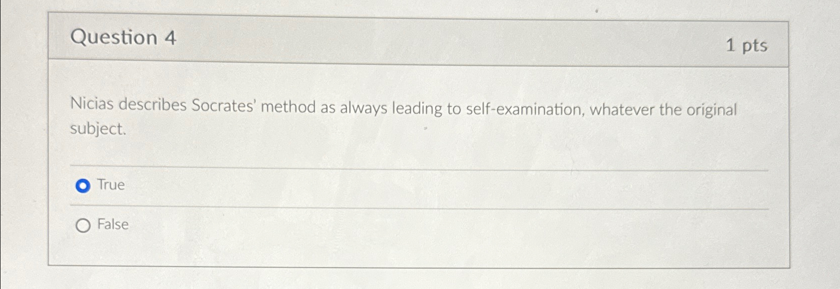 Solved Question 41ptsNicias describes Socrates' method as | Chegg.com