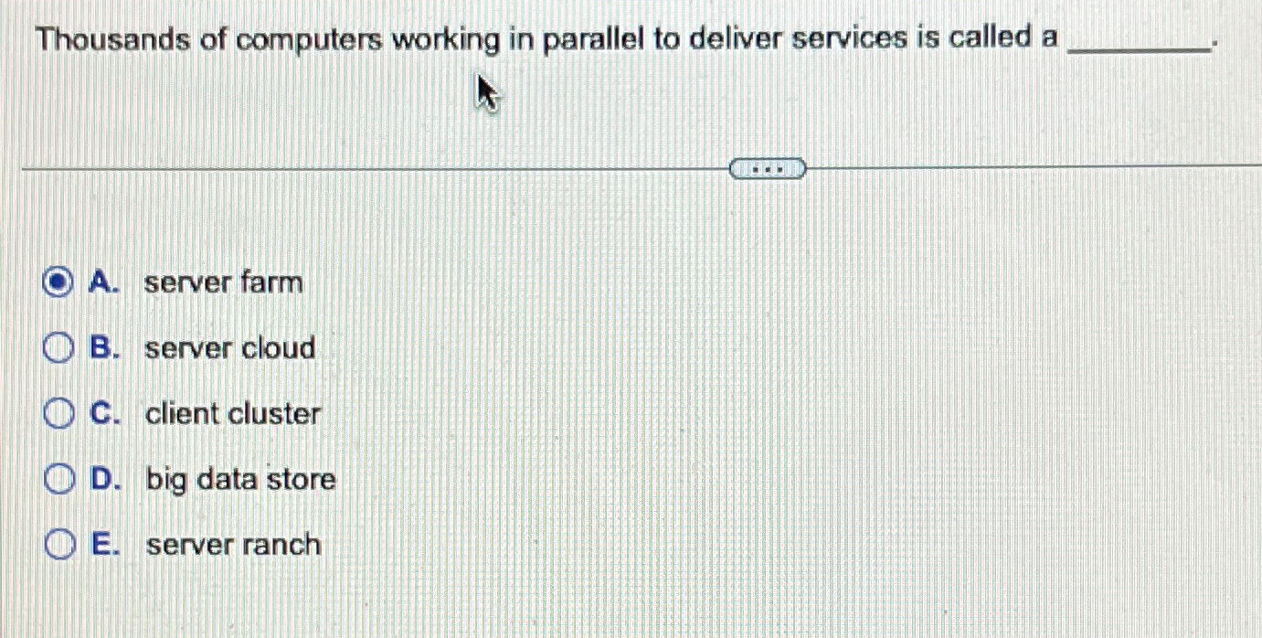 Solved Thousands of computers working in parallel to deliver | Chegg.com