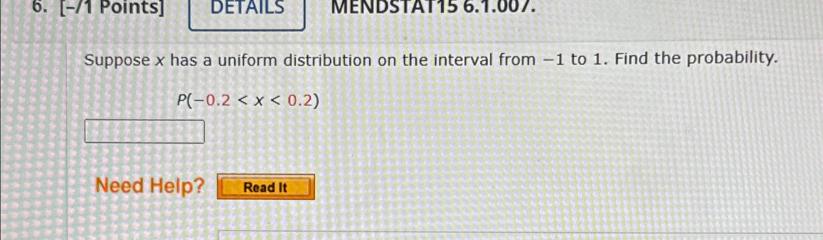 Solved Suppose x ﻿has a uniform distribution on the interval | Chegg.com