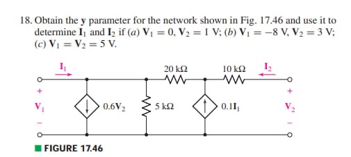 Solved Obtain the y ﻿parameter for the network shown in Fig. | Chegg.com