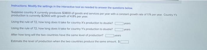 Solved Instructions: Modify the settings in the interactive | Chegg.com