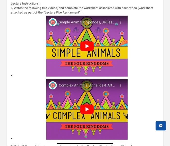 Solved Simple Animals: Sponges, Jellies, \& Octopuses Crash | Chegg.com
