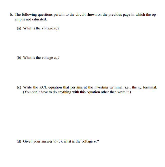 The following questions pertain to the circuit shown | Chegg.com