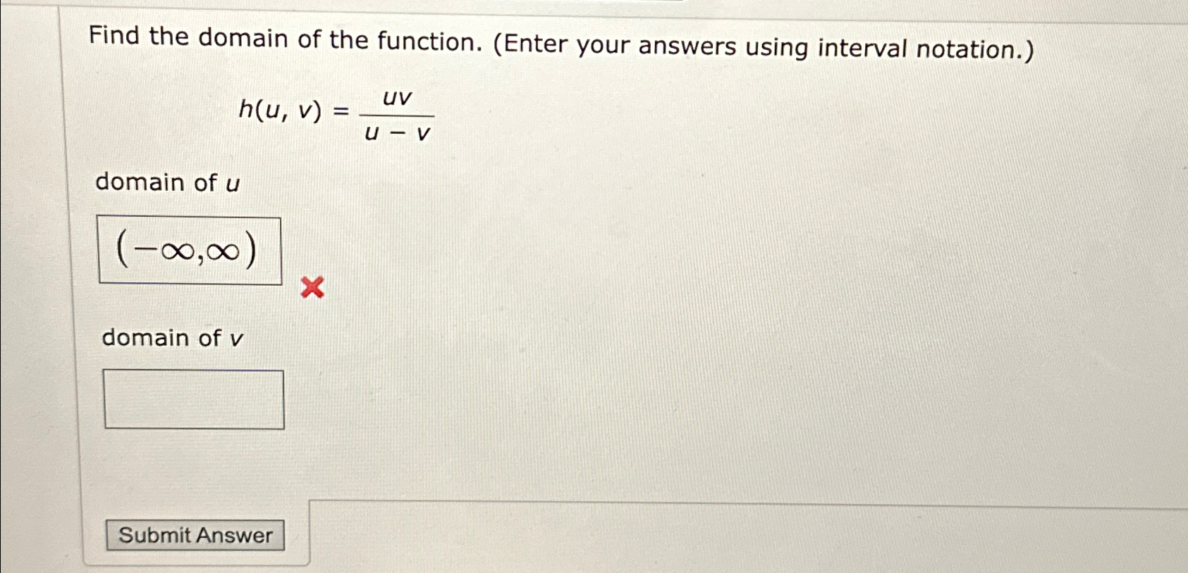 Solved Find the domain of the function. (Enter your answers | Chegg.com