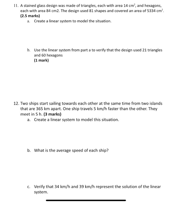 Solved 11. A stained glass design was made of triangles, | Chegg.com