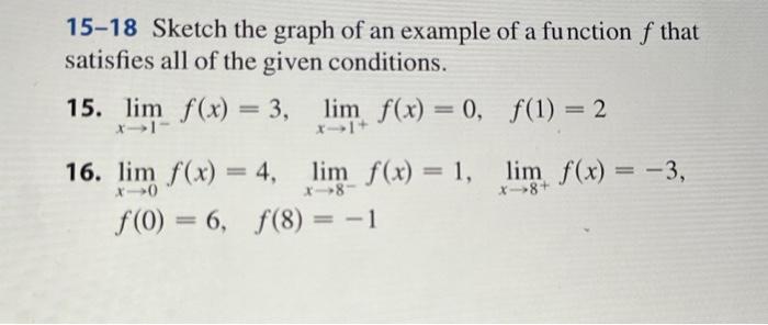 Solved 15-18 Sketch the graph of an example of a function f | Chegg.com