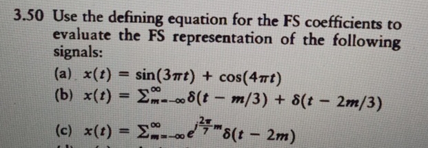 Solved 3.50 ﻿Use the defining equation for the FS | Chegg.com