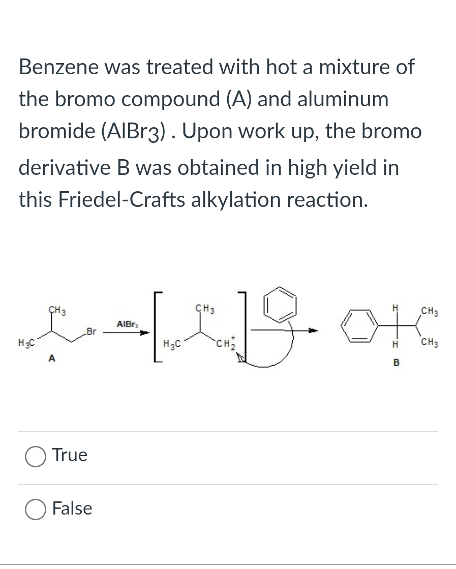 Solved Benzene was treated with hot a mixture of the bromo | Chegg.com