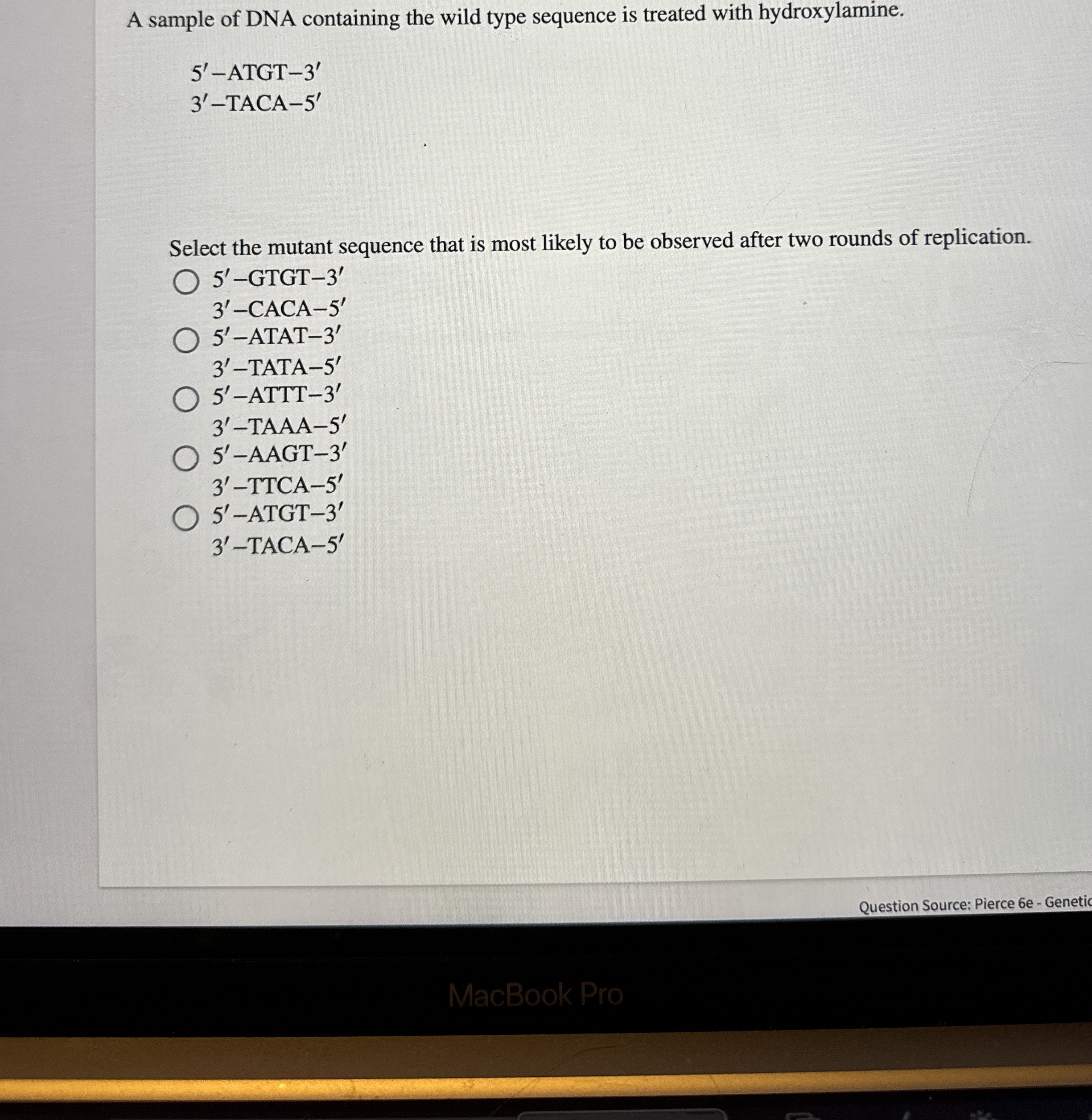 Solved A sample of DNA containing the wild type sequence is | Chegg.com