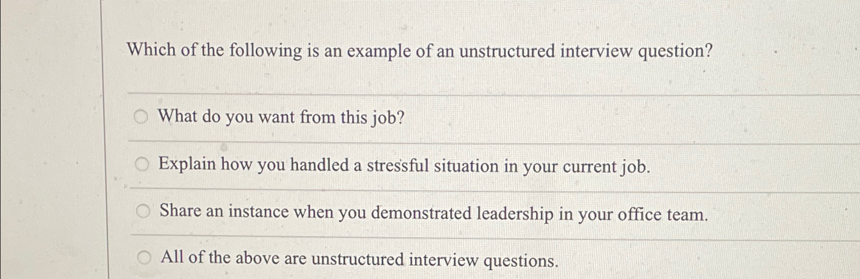 Solved Which of the following is an example of an | Chegg.com