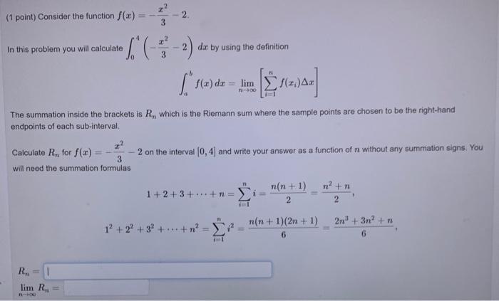 Solved (1 point) Consider the function f(x)=−3x2−2. In this | Chegg.com