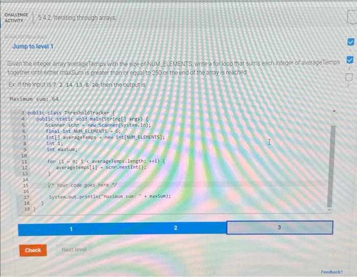 Solved Jump to level 1 Given the integer array averageTemps | Chegg.com