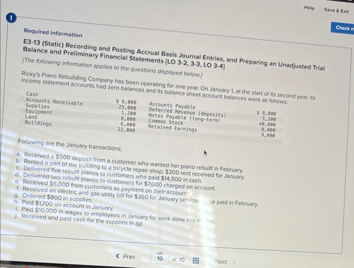Solved Required information E3-13 (Static) Recording and | Chegg.com