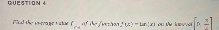 Solved Find the average value fave of the function | Chegg.com