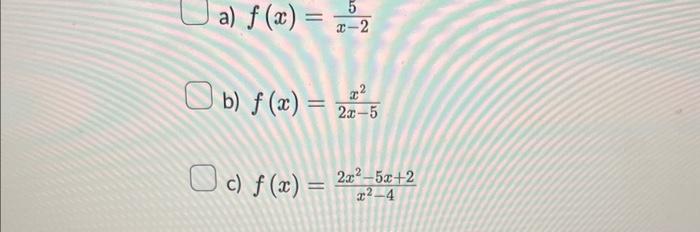 Solved For the following functions, find: 1) x-intercept ii) | Chegg.com