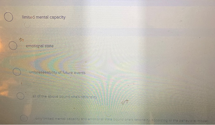 Solved Which of the following bound a decision-maker's | Chegg.com