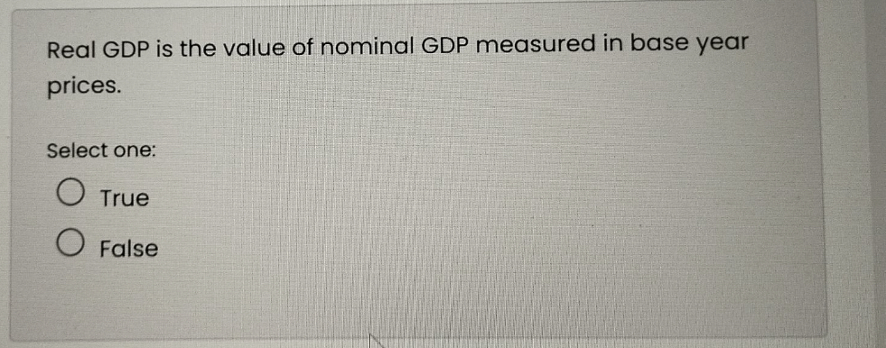 Solved Real GDP is the value of nominal GDP measured in base | Chegg.com